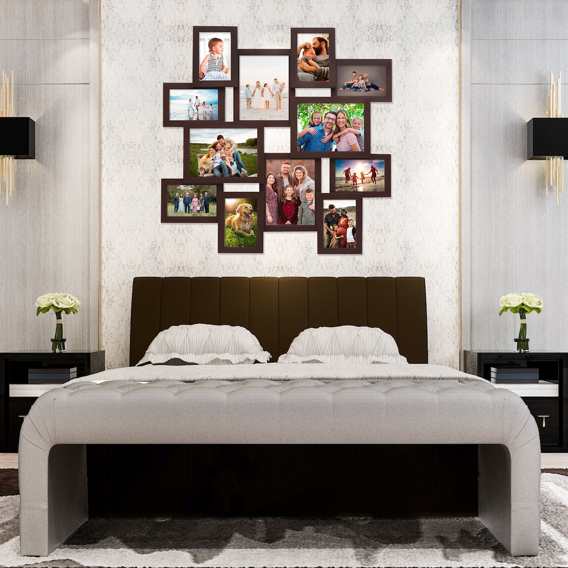 12 Openings PHOTO COLLAGE FRAME Picture Frame Collage Multiple Photo ...