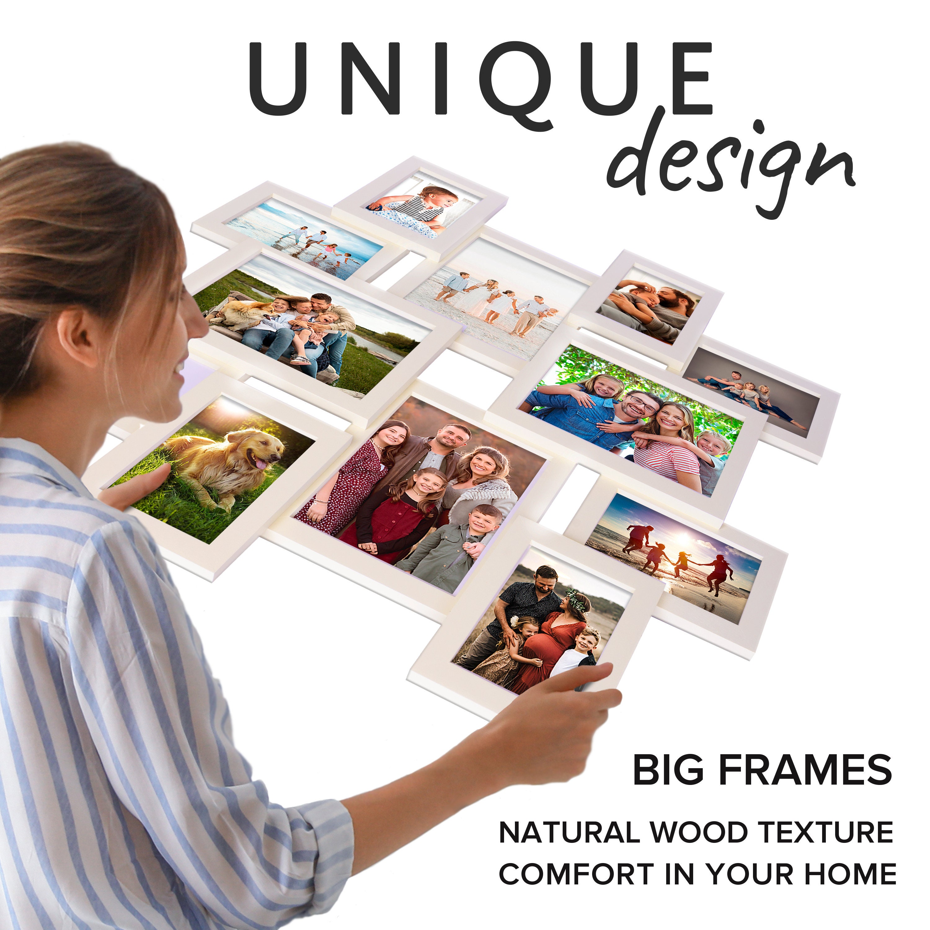 12 Openings PHOTO COLLAGE FRAME Picture Frame Collage Multiple Photo ...
