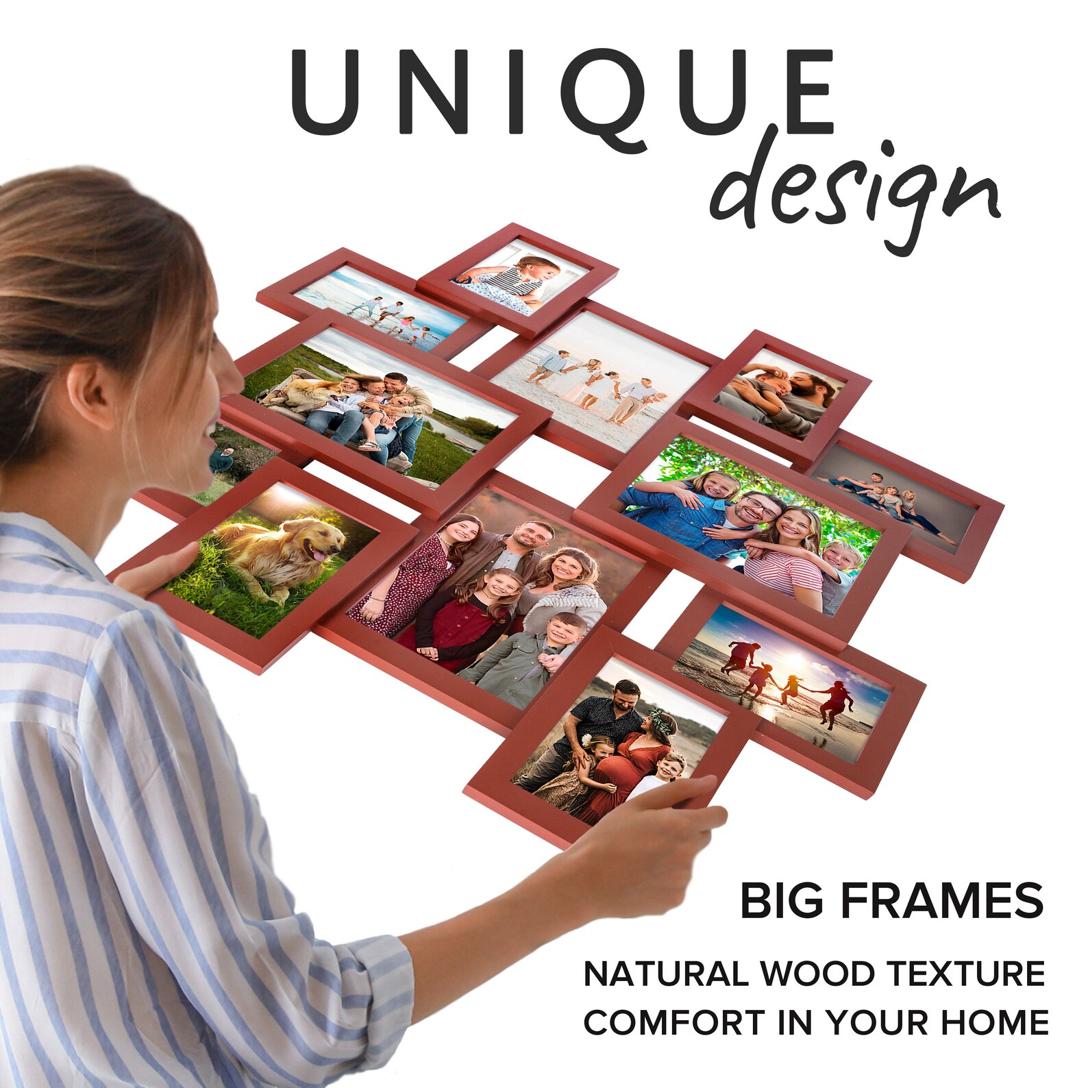 12 Openings PHOTO COLLAGE FRAME — Picture Frame Collage — Multiple ...