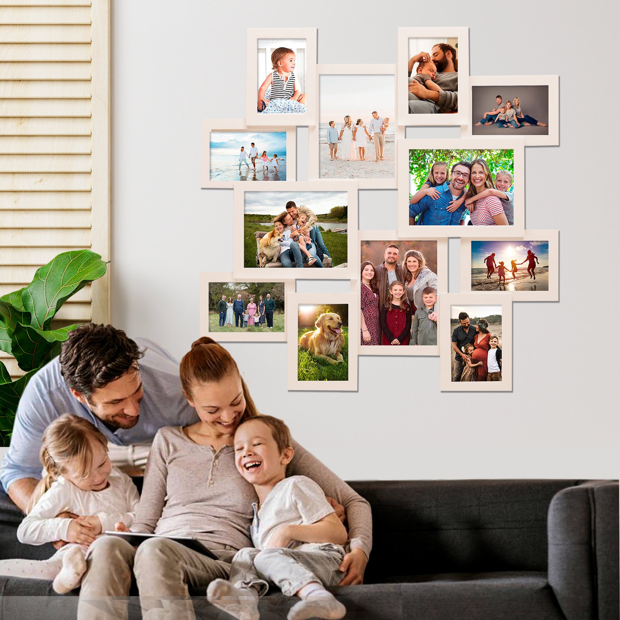 12 Openings PHOTO COLLAGE FRAME Picture Frame Collage Multiple Photo ...