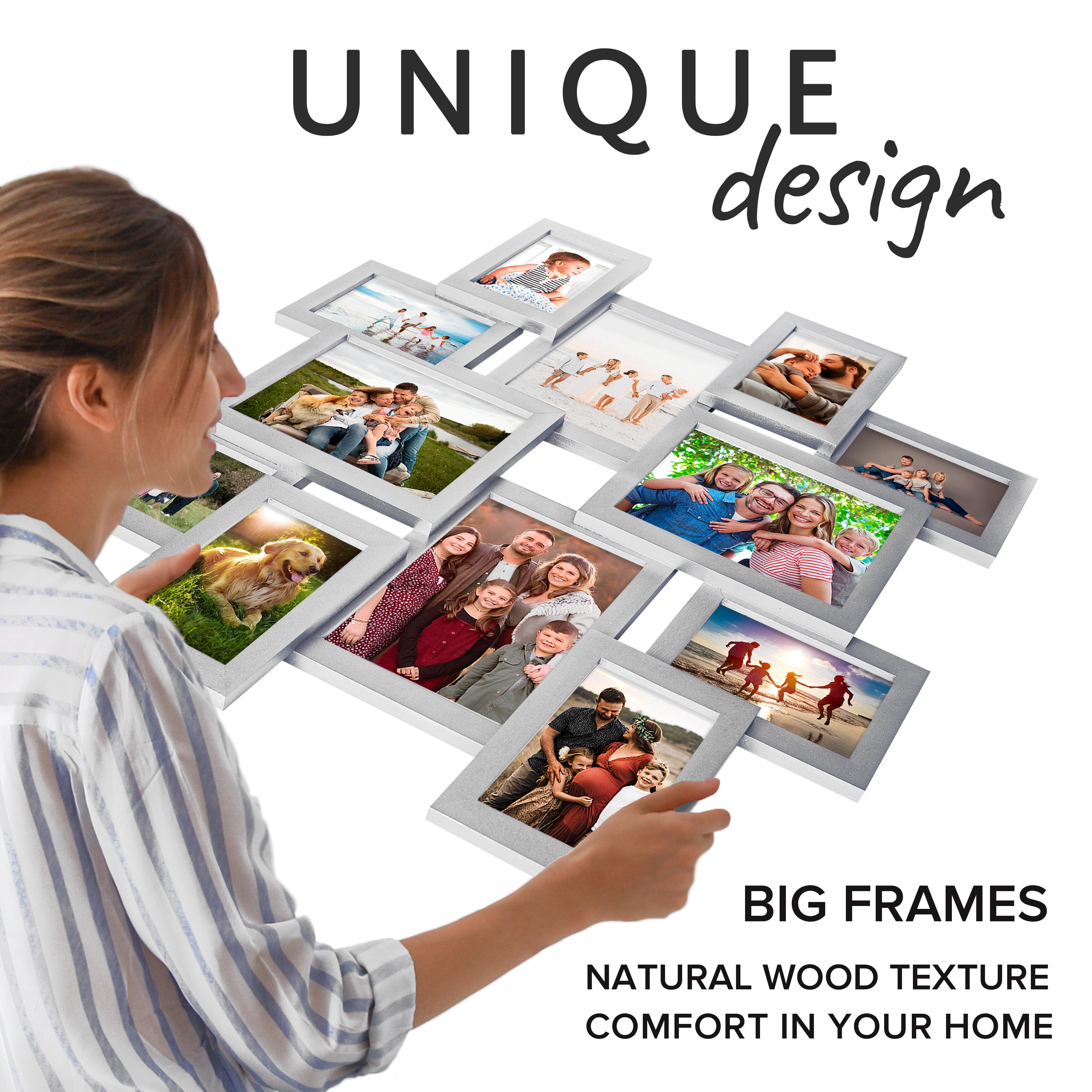 12 Openings PHOTO COLLAGE FRAME — Picture Frame Collage — Multiple ...