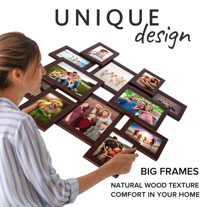 12 Openings PHOTO COLLAGE FRAME — Picture Frame Collage — Multiple ...