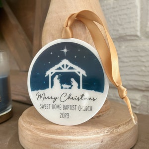 Nativity Custom Ornament | Church Congregation Ornament | Bulk ...