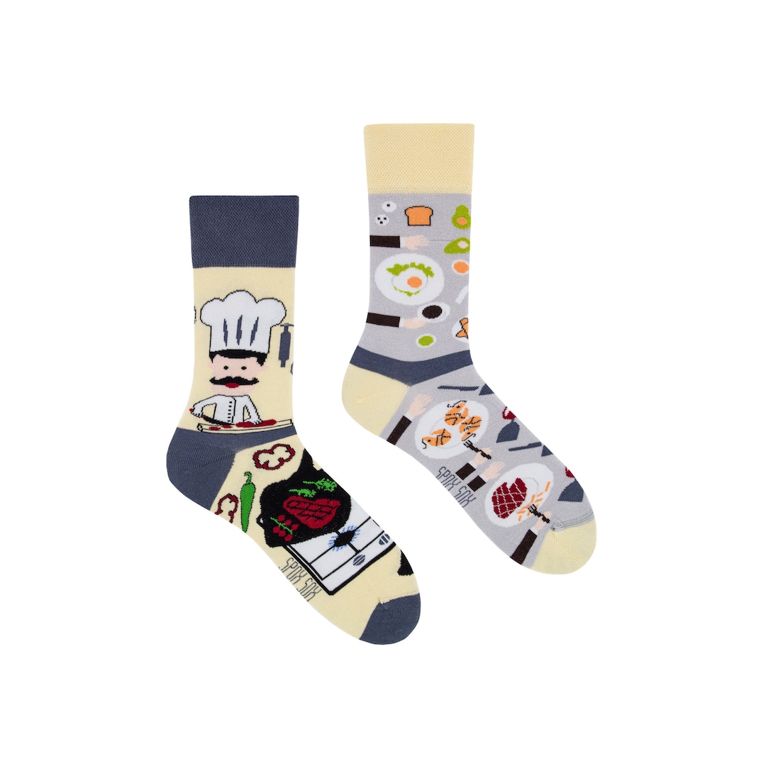 RESTAURANT / DINNER | Mismatched Colorful Socks | Food Sock | Colourful ...