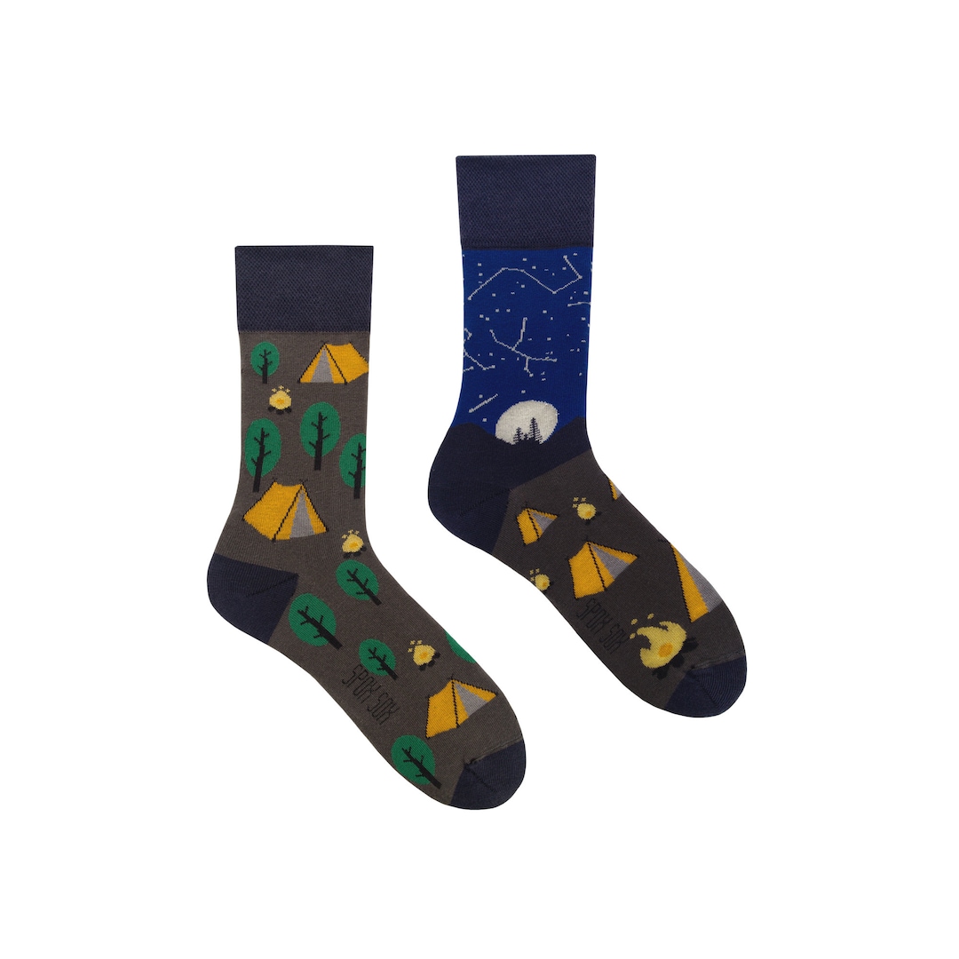 CAMPING Mismatched Colorful Socks Colourful Socks Funny Socks Women ...