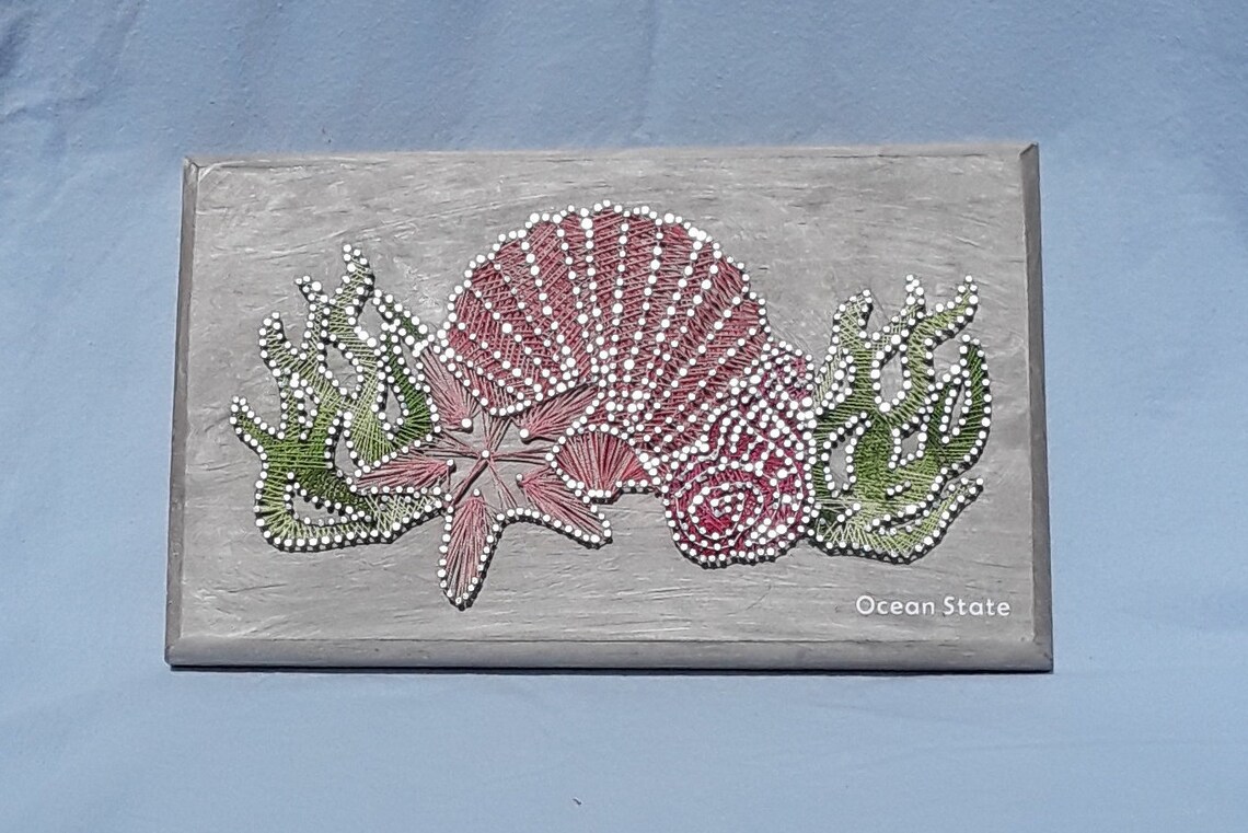 Ocean State string Art, Home Decor, Wall Decor, Seashells, Star Fish ...