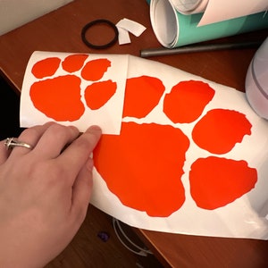 Clemson Tigers Paw Print Vinyl Decal - Etsy