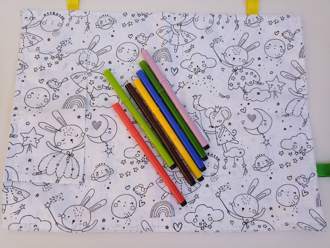 Washable Coloring Mat for Kids, Montessori Placemat, Washable Colouring ...