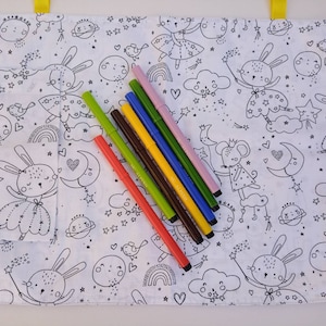 Washable Coloring Mat for Kids, Montessori Placemat, Washable Colouring ...