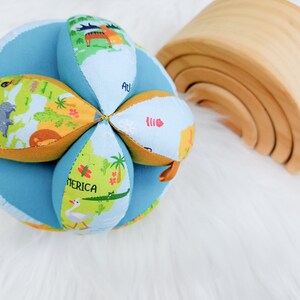 World Map Montessori Puzzle Ball, Cloth Toy for Babies, Gripping Ball ...