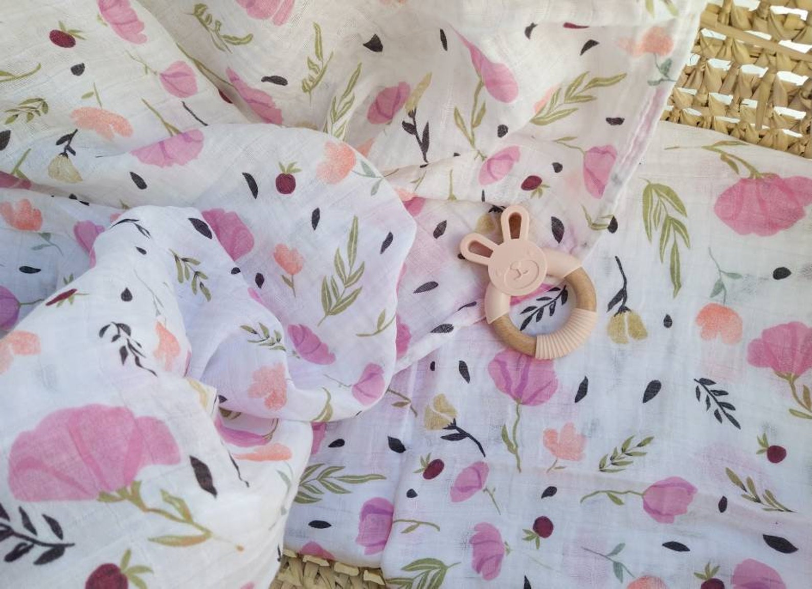 Baby Muslin Swaddle Floral Baby Blanket Muslin Burp Cloth - Etsy