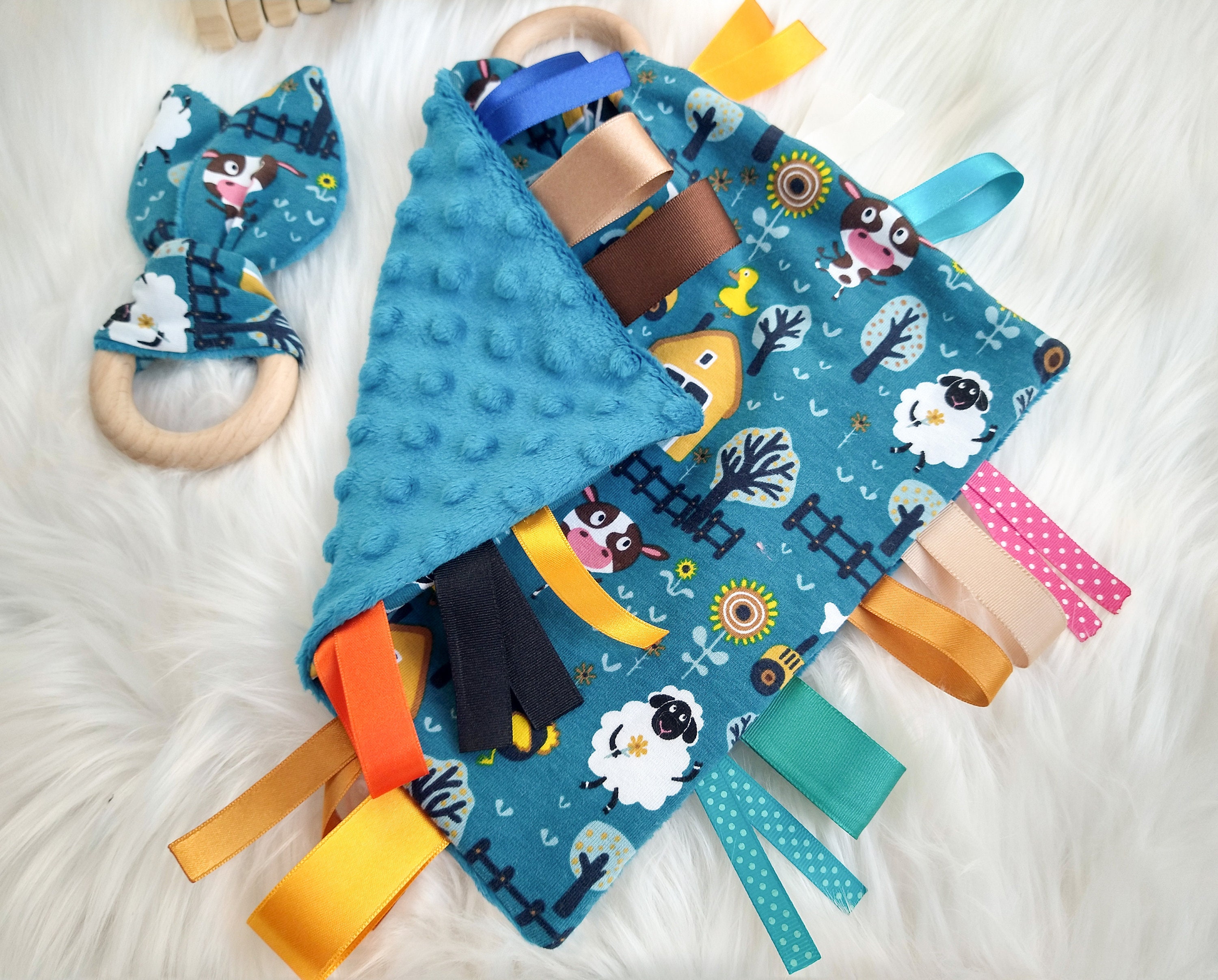 Toys Toys & Games baby sensory blanket crinkle boy toy mustard taggie ...