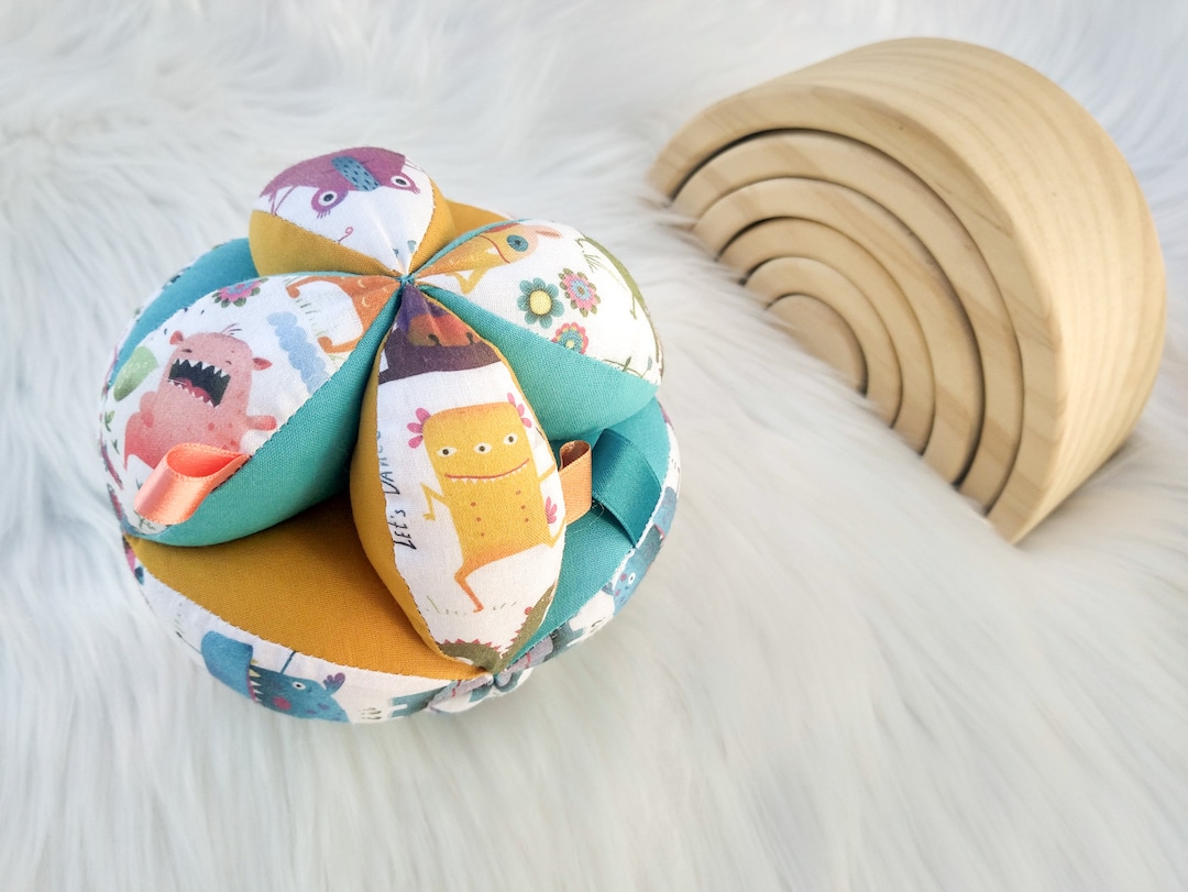 Montessori Puzzle Ball for Baby Shower, Rattle Ball, Organic Cloth Ball ...