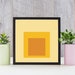 Yellow Squares Print, Geometric Wall Art, Homage to the Square Inspired ...