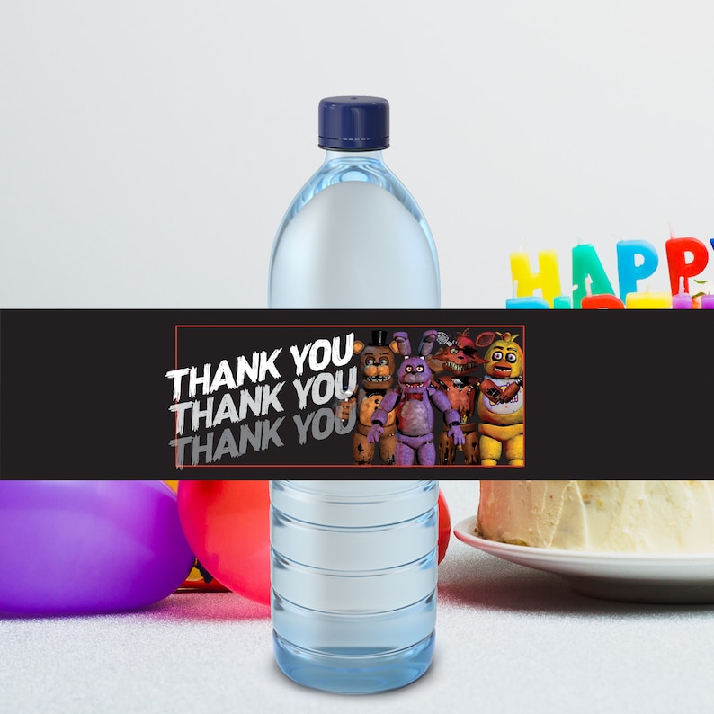 Five Nights at Freddys Water Bottle Labels FNAF Birthday - Etsy