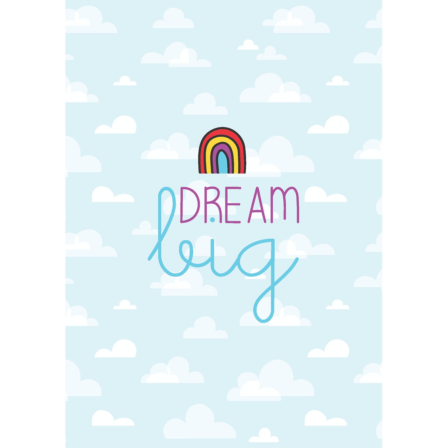 Dream Big Rainbow Printable Wall Art Nursery Kids Colourful | Etsy