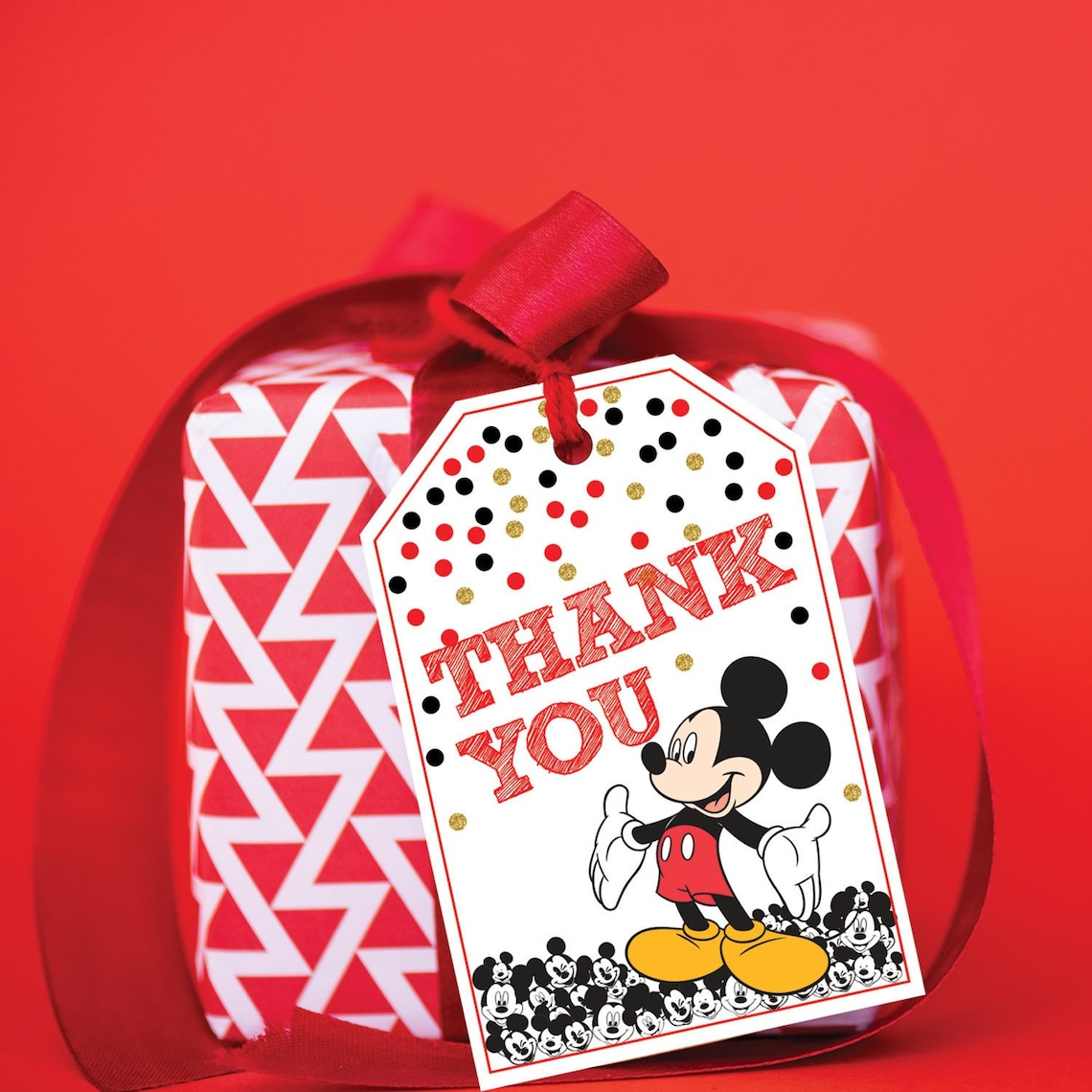 Mickey Mouse Thank You Tag Mickey Mouse Theme Thanks - Etsy
