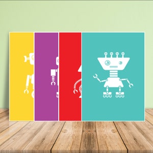 Yellow Robot Print, A4 Instant Digital Download, Kids Yellow Printable ...