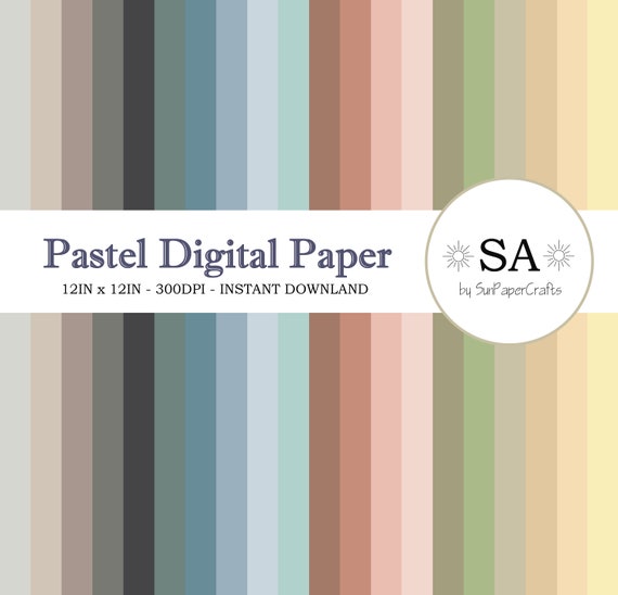 Pastel Color Digital paper Basic Digital paper Simple | Etsy