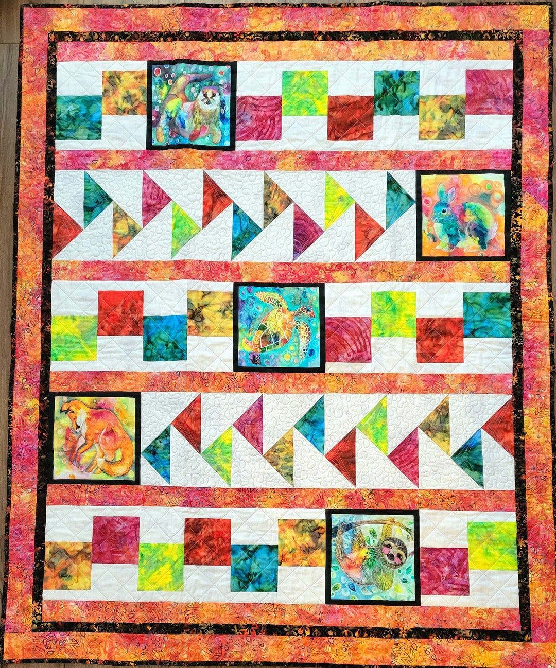 Digital PDF Quilt Pattern for “happy Dance”, Throw Through King Sizes ...