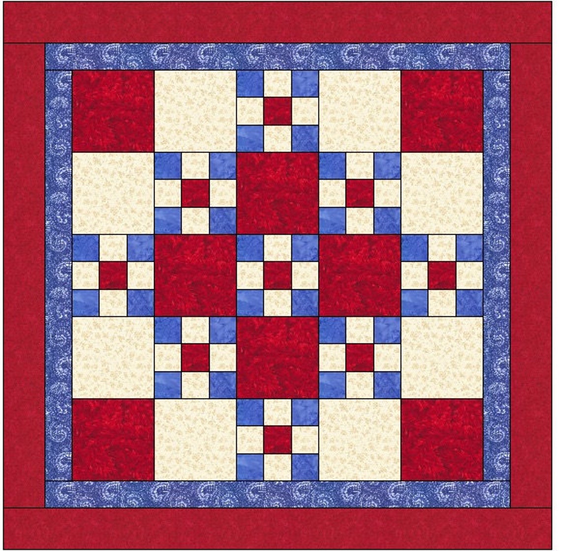 Digital PDF Round up Quilt Pattern, an Easy Pattern in Four Sizes - Etsy