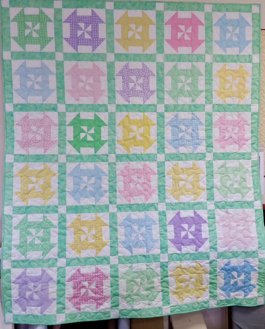 Digital PDF Quilt Pattern for "ferris Wheel", Crib Through King Sizes ...