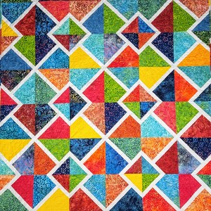 Digital PDF Quilt Pattern for "shattered Glass" in Throw/twin, Queen ...