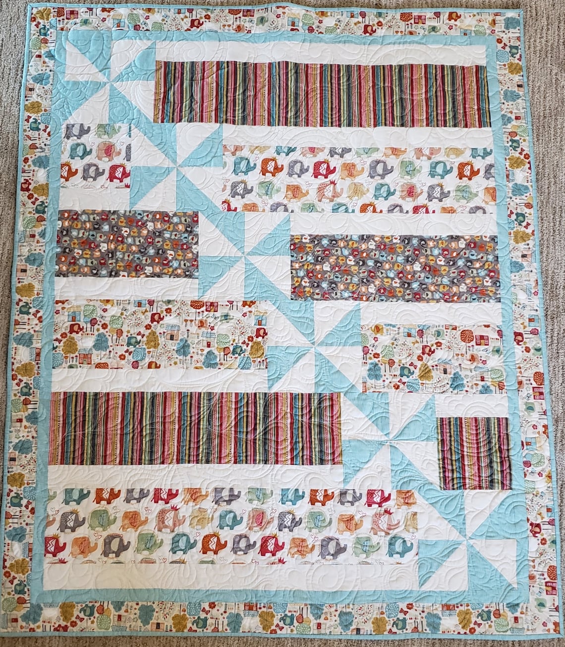 Digital PDF Quilt Pattern for "baby Steps", Quick and Easy, Crib and ...