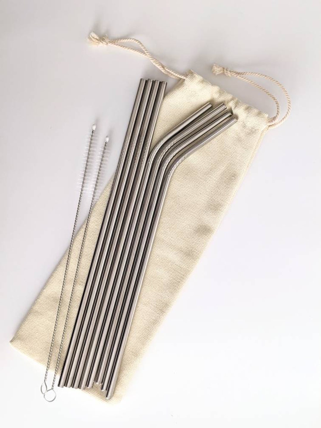 8 Reusable Straws Bag Set | Eco Friendly Reusable Straws | Zero Waste ...