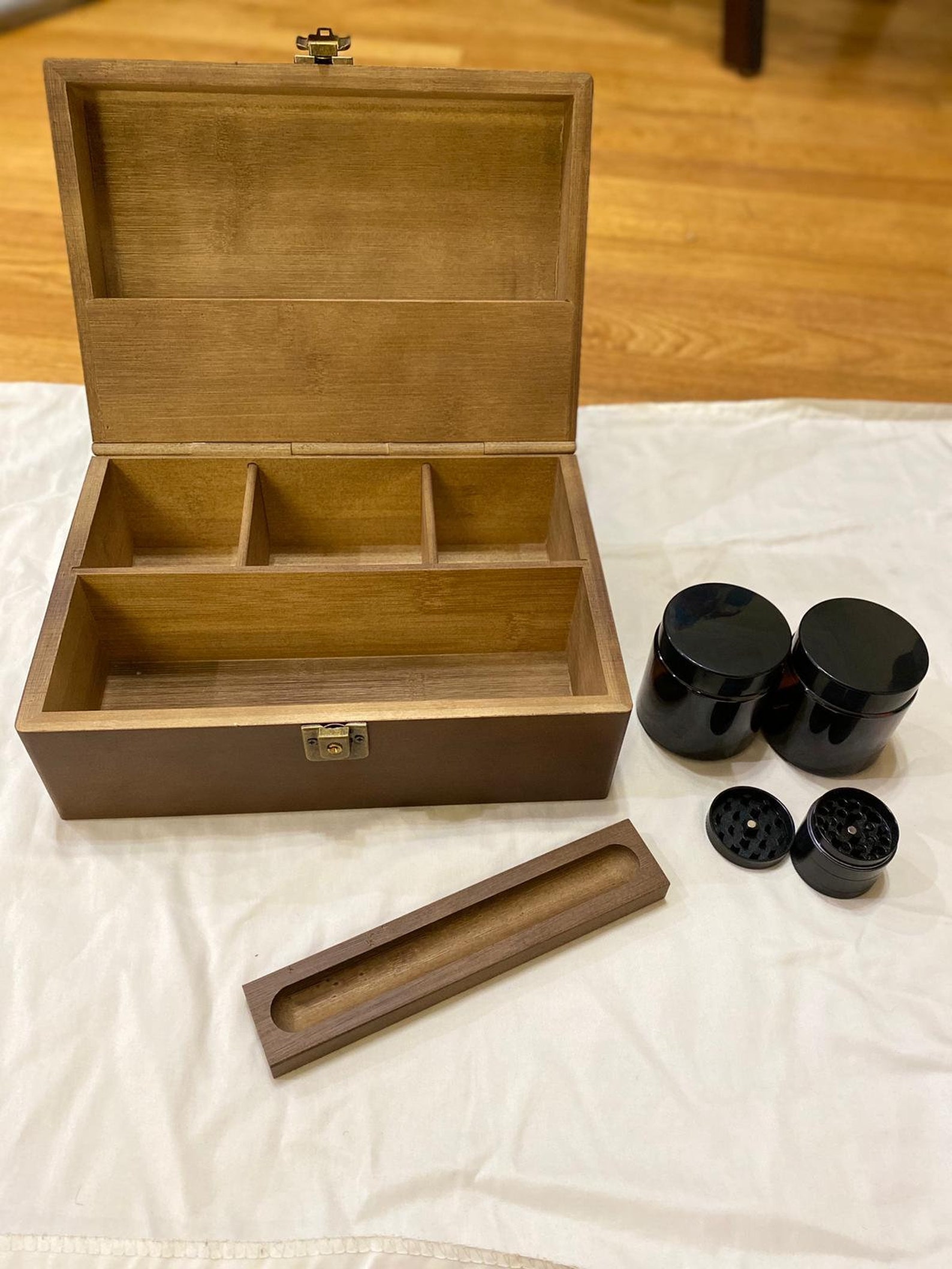 Locking Stash Box With Key Combo Wooden Stash Box With Herb - Etsy