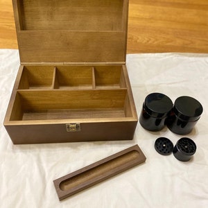 Locking Stash Box With Key Combo Wooden Stash Box With Herb - Etsy