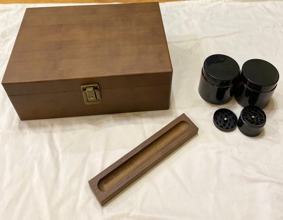 Locking Stash Box With Key Combo Wooden Stash Box With Herb - Etsy