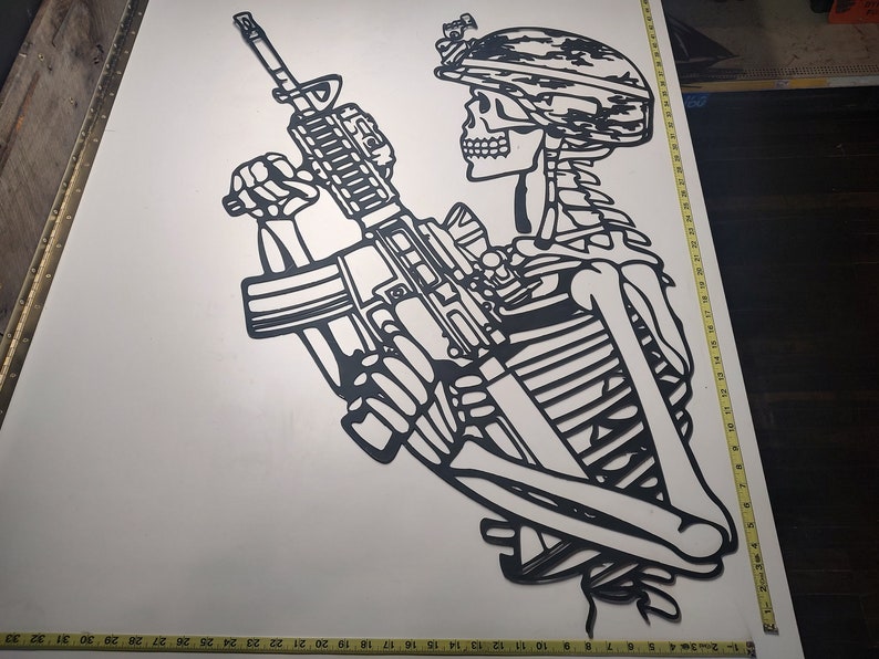 Tactical Skeleton 47x34 Plasma Cut Metal Art CNC - Etsy