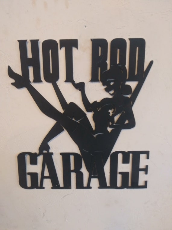 HOT ROD GARAGE Cnc Metal Art Sign | Etsy