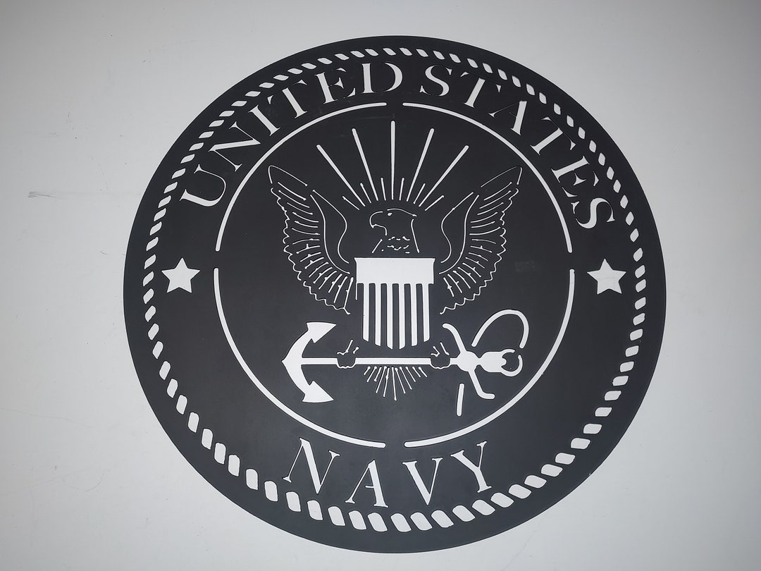 Navy Logo 23.5" Round - Plasma Cut Metal Art CNC - Etsy