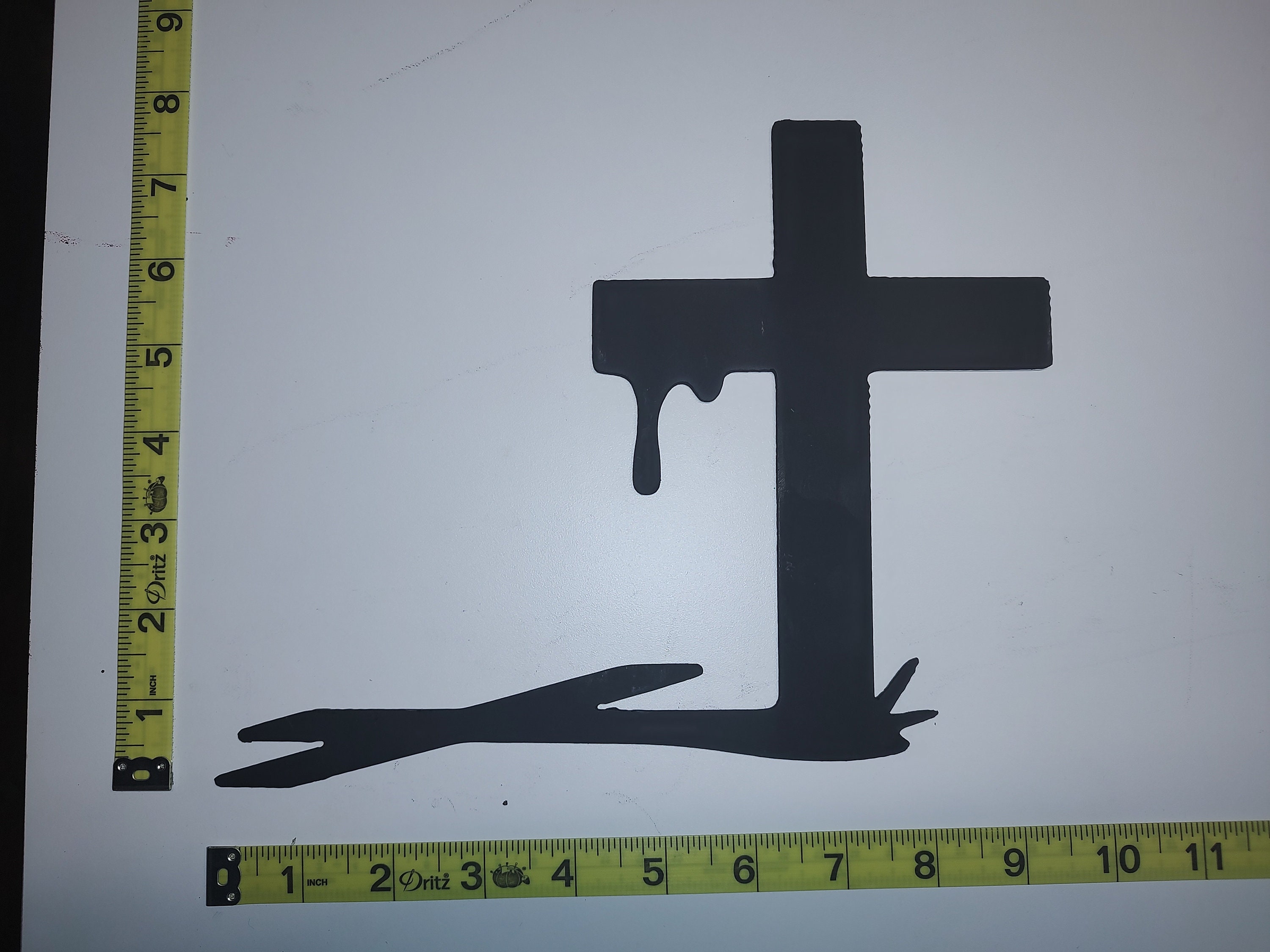 Drippy Shadow Cross 9.5"x7.5" Plasma Cut Metal Art CNC - Etsy