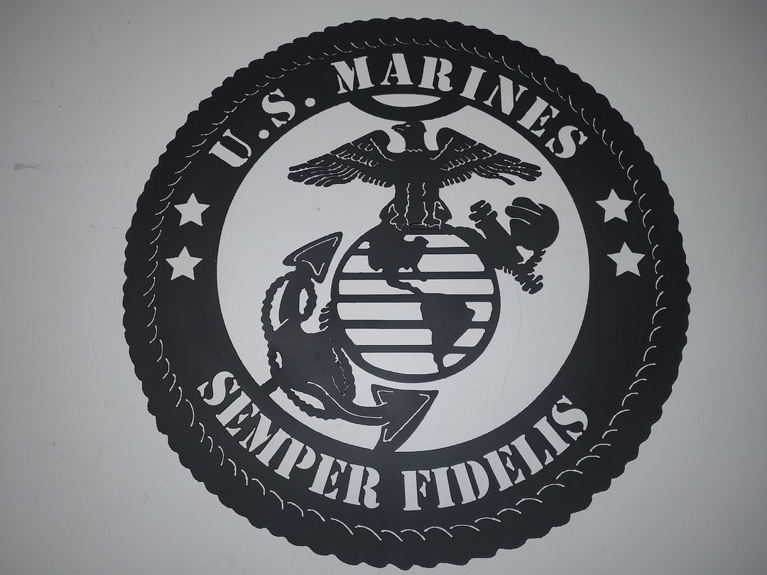 Marines Logo 23.5" Round - Plasma Cut Metal Art CNC - Etsy