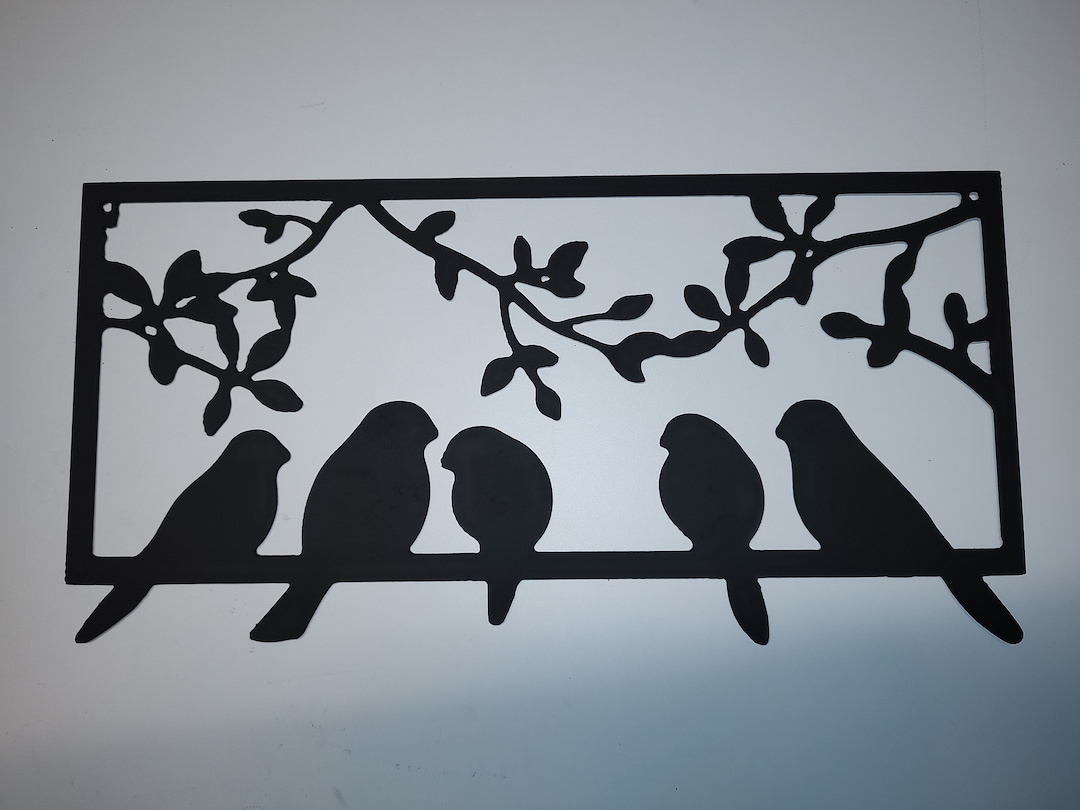 Birds in Frame 15"x7.5" Plasma Cut Metal Art CNC - Etsy