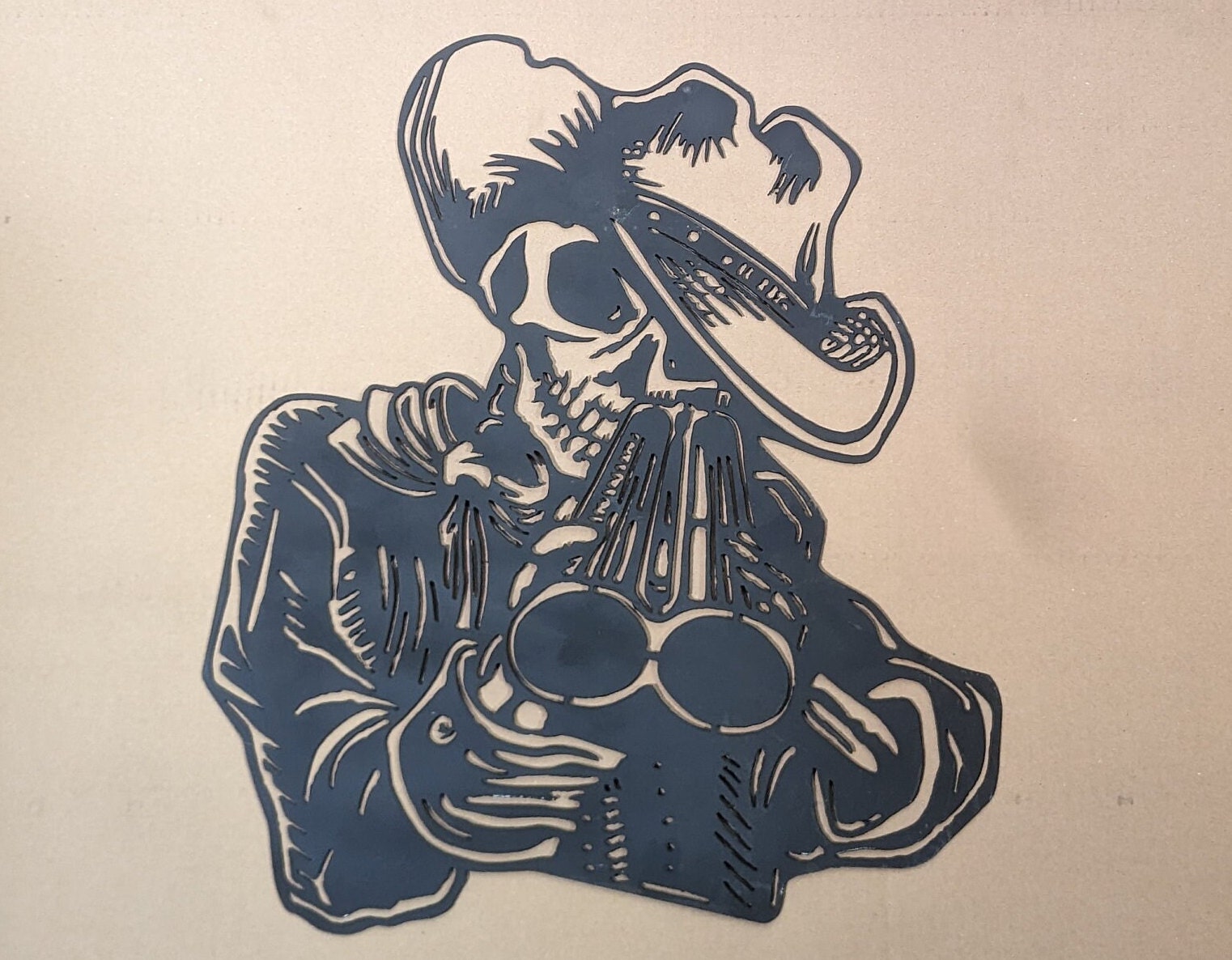 Skeleton Cowboy With Double Barrel Shotgun! Plasma Cut Metal Art-cnc - Etsy