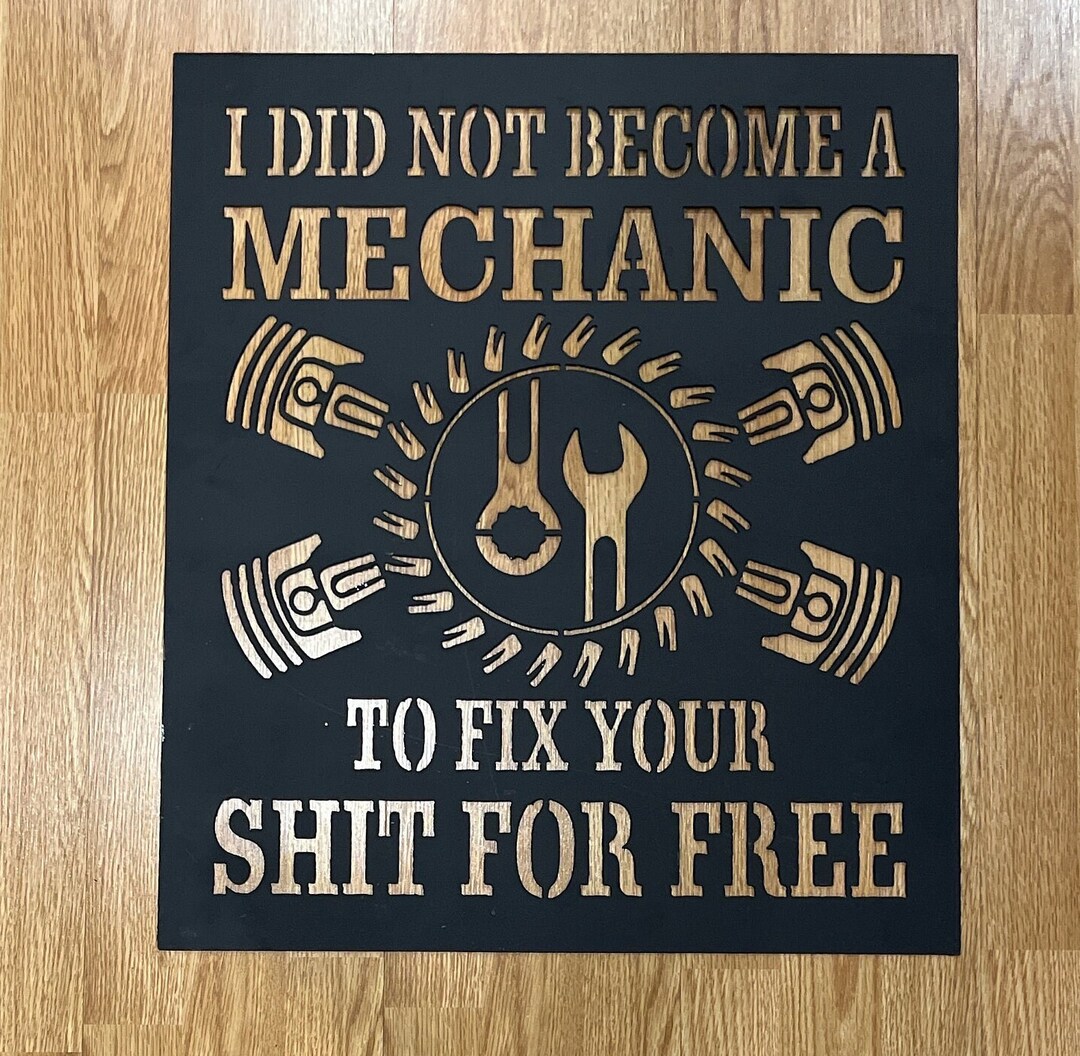 Mechanic Sign- Cnc Metal Art Sign - Etsy