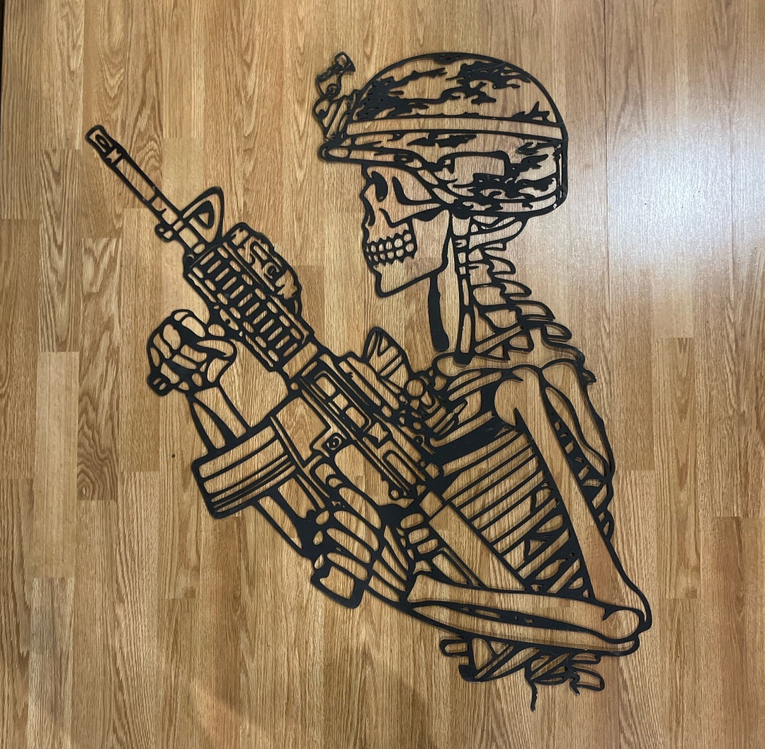 Tactical Skeleton 47"x34" Plasma Cut Metal Art CNC - Etsy