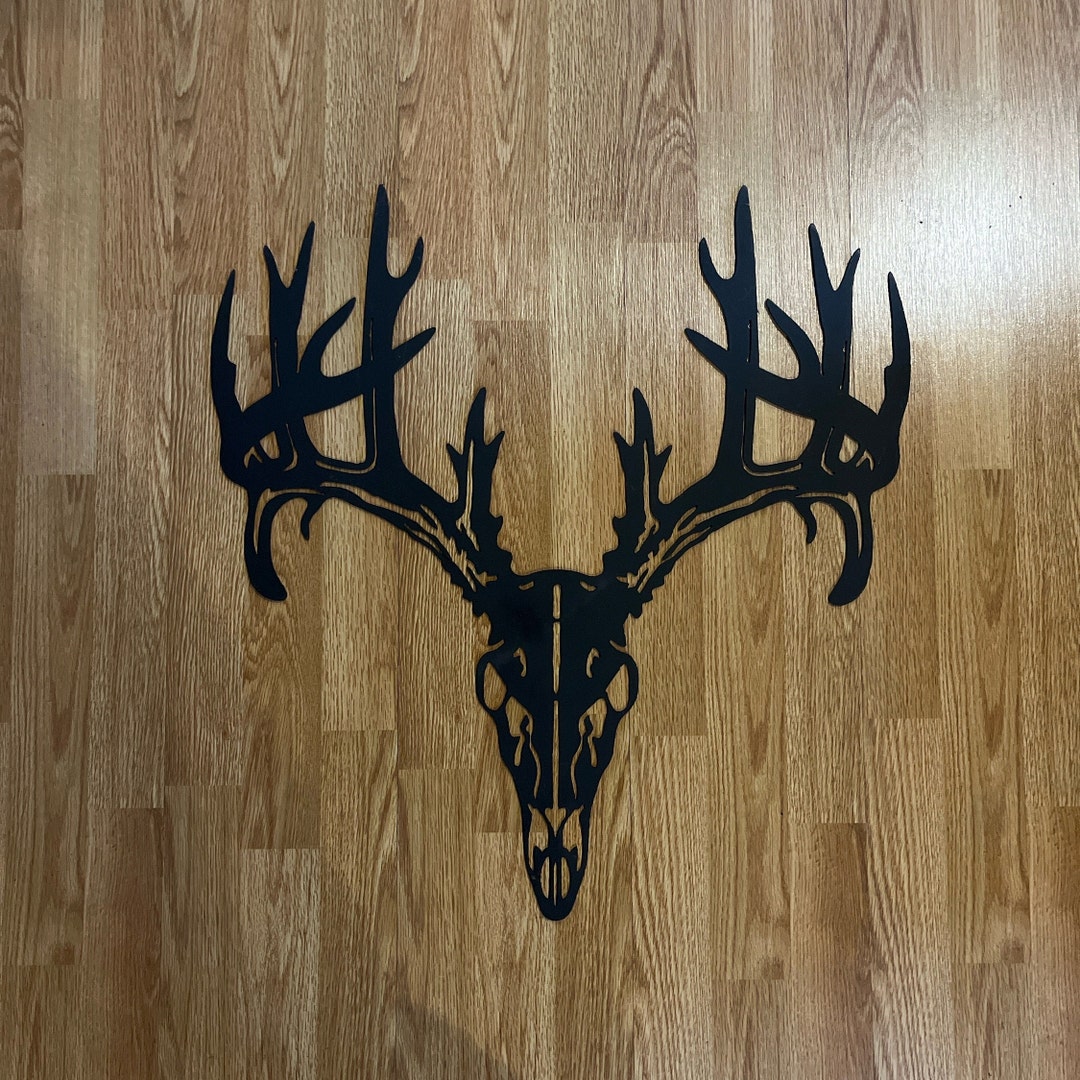 Deer Skull and Antlers Plasma Cut Metal Art CNC - Etsy