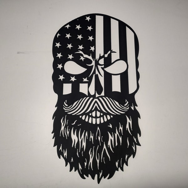 Bearded Skull American Flag - Etsy