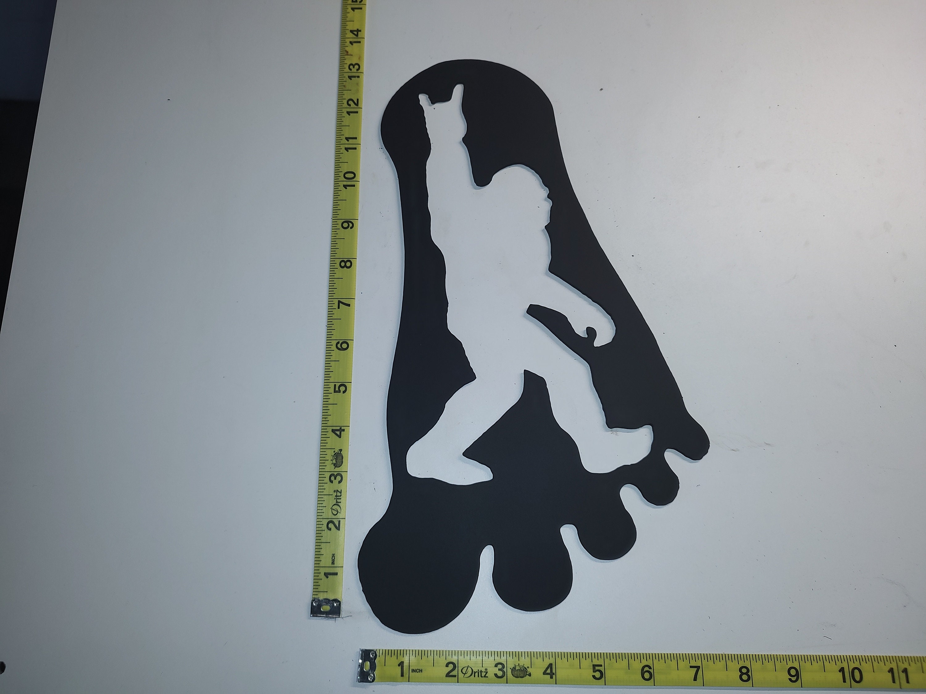 Bigfoot in Big Footprint-rock on Horns 13.5"x8" Plasma Cut Metal Art ...