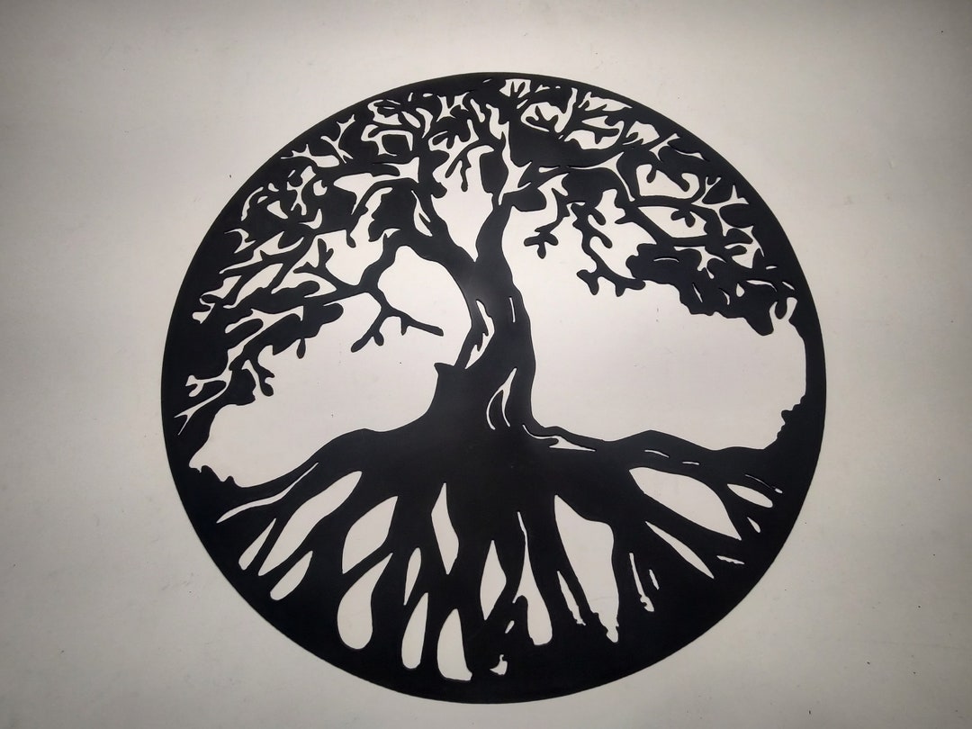 Tree of Life 24" Round- Plasma Cut Metal Art CNC - Etsy