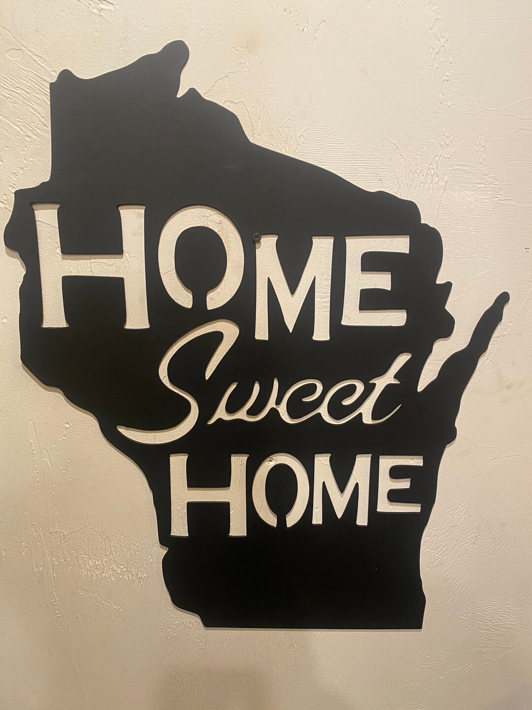 Cnc Plasma Cut Home Sweet Home Wisconsin Metal Sign - Etsy