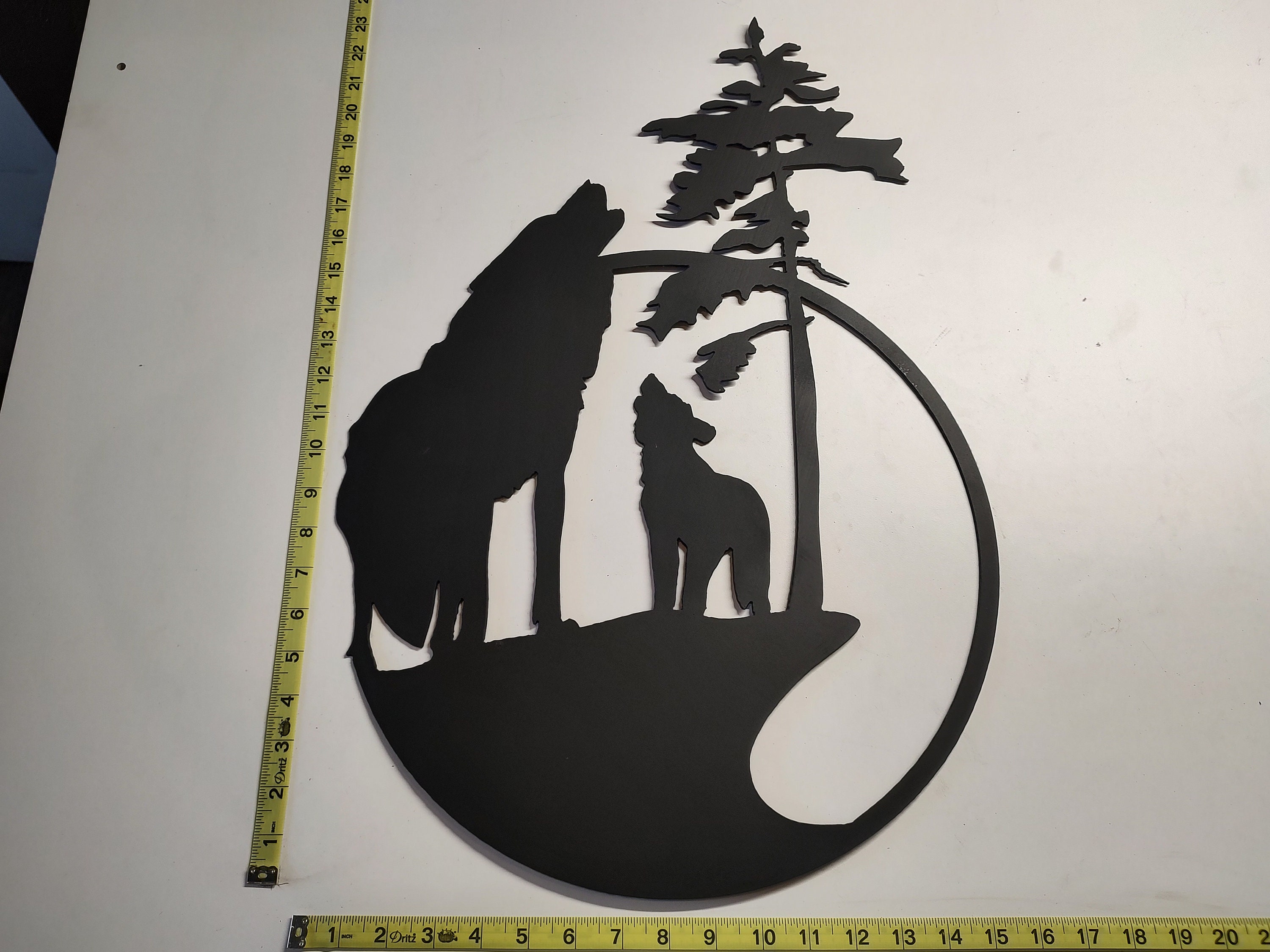 Wolf and Pup Howling 23.5x16.5 Plasma Cut Metal Art CNC - Etsy