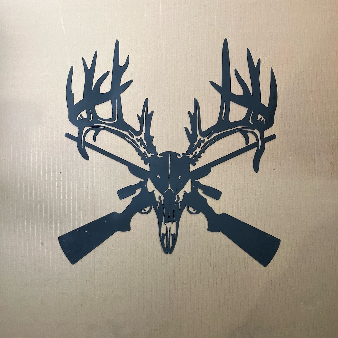 Deer Skull With Rifles Plasma Cut Metal Art CNC - Etsy