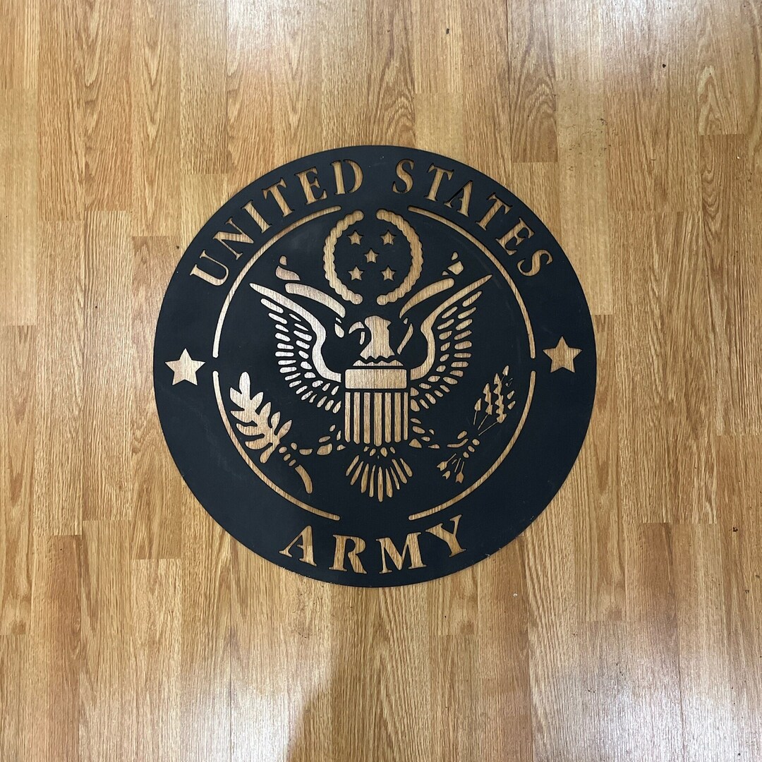 Army Logo 23.5" Round - Plasma Cut Metal Art CNC - Etsy