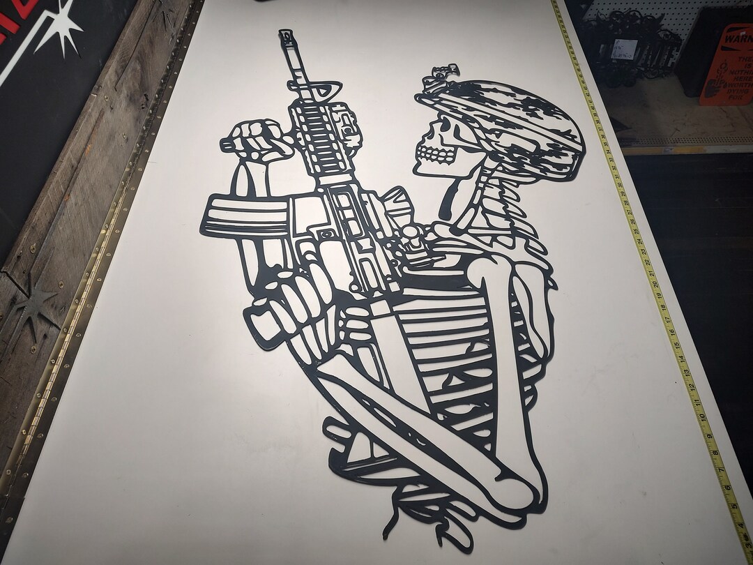 Tactical Skeleton 47x34 Plasma Cut Metal Art CNC - Etsy